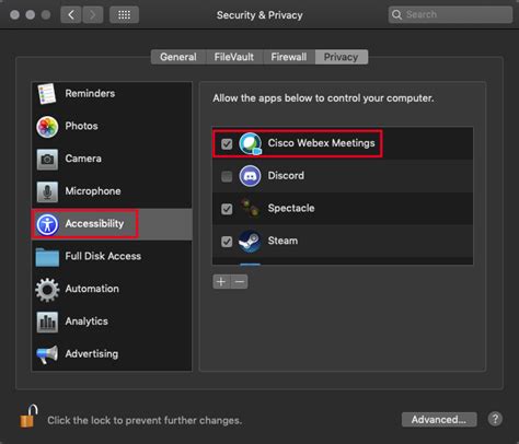 Enabling WebEx Permissions For Mac WCSU Support