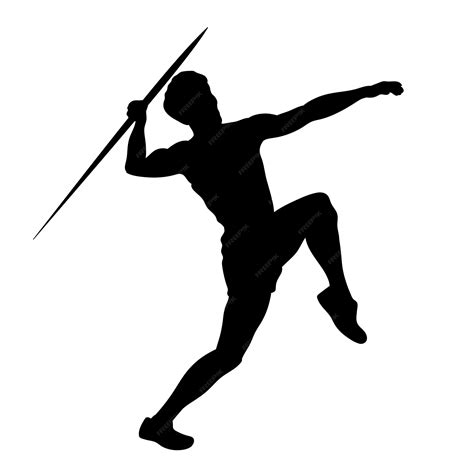 Premium Vector Silhouette Of Athlete Throwing A Javelin Vector Illustration