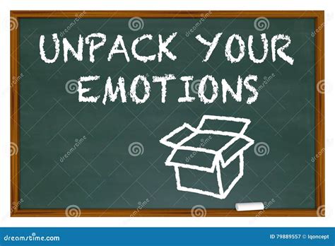 Unpack Your Emotions Feelings Chalk Board Words Stock Illustration