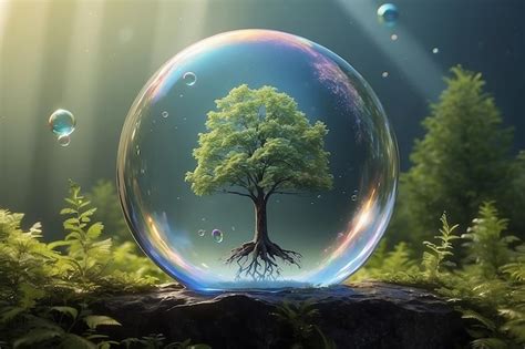 Premium Photo Tree Over A Bubble