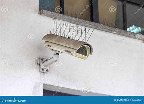 Cctv Camera Spikes Stock Image Image Of Video Wall 267507569