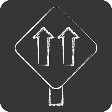 Icon One Way Tráfego Relacionado Ao Sinal De Estrada Símbolo Giz Estilo Design Simples Editável