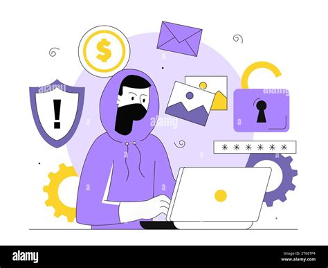 hacking activity vector line concept stock vector image and art alamy