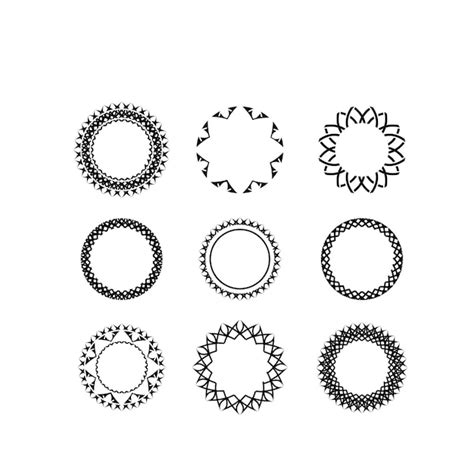 Premium Vector Set Collection Circle Frame Ornament