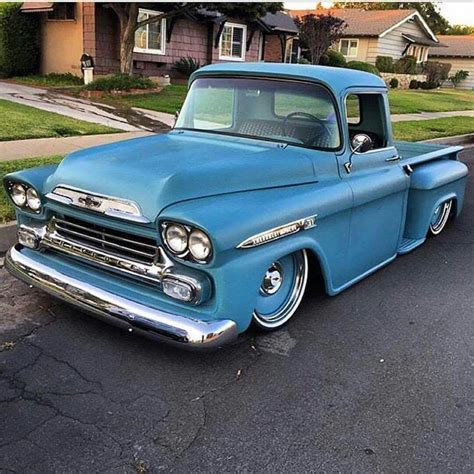 1959 Chevy Apache Stepside Pickup Blue Chevy Truck Classic Chevy
