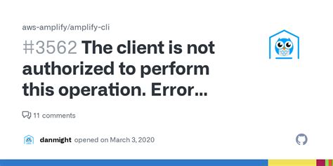 The Client Is Not Authorized To Perform This Operation Error When Trying To Use A New