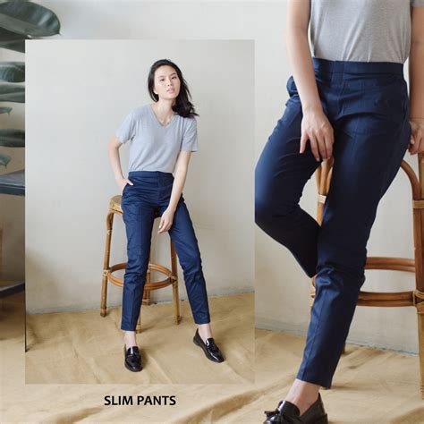 Slim Pants กางเกงขายาวทรงสลิม Royal Blue Windupdolls Thaipick
