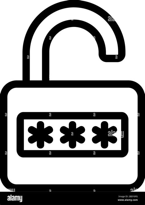 Password Lock Icon Vector Outline Illustration Stock Vector Image Art Alamy