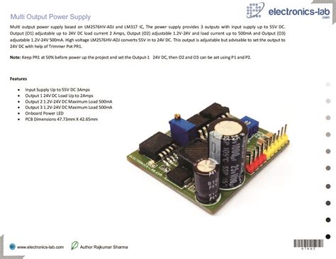 Multi Output Power Supply Electronics Lab Com