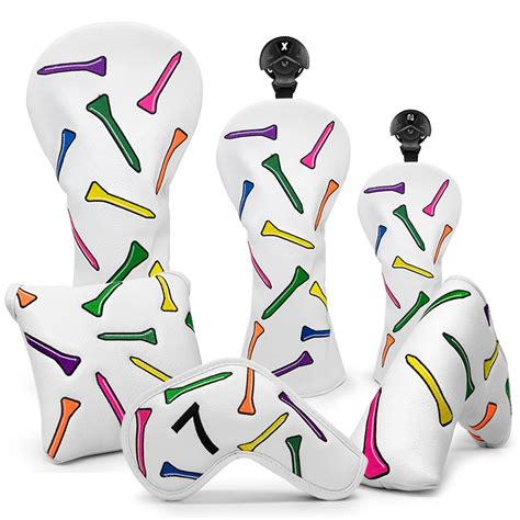 컬러풀 티 패션 골프 클럽 헤드 커버 세트 골프 아이언 드라이버 페어웨이 하이브리드 블레이드 퍼터 아이언 클럽용