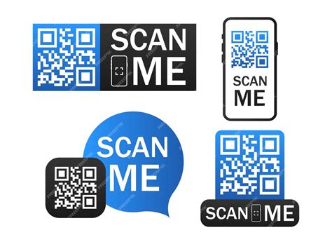Premium Vector Scan Me Icon With Qr Code Qr Code Scan Icon Set Scan