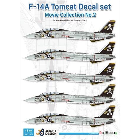 Defmodel Jd72001 F 14a Tomcat Decal Set Movie Collection No2