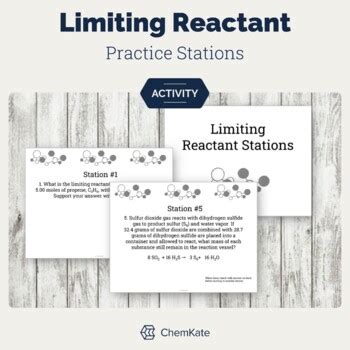 Limiting Reactant Reagent Practice Stations By ChemKate TPT
