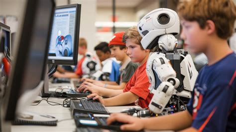 Premium Photo Students Programming Robots In A Computer Lab For