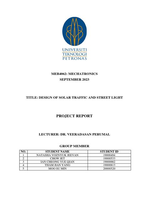Mechatronics Project Report Pdf Solar Power Energy Conservation