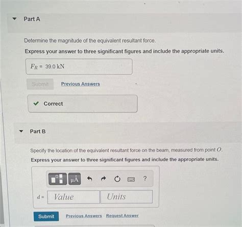 Solved Replace The Loading By An Equivalent Resultant Force