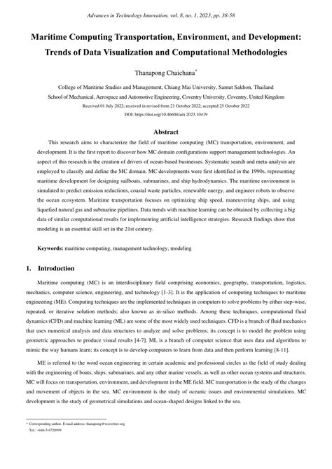 pdf maritime computing transportation environment and development