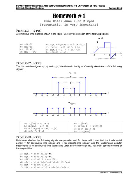 Hw1 Q A Homework Assignment 1 Department Of Electrical And Computer Engineering The
