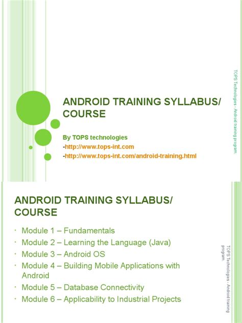 Android Training Syllabus Course By Tops Technologies Pdf Java Programming Language