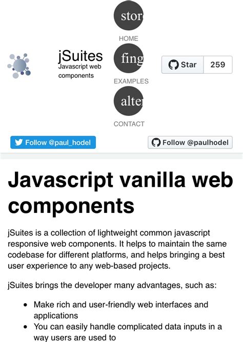 A Great Collection Of Javascript Web Components With Mit License Rjavascript