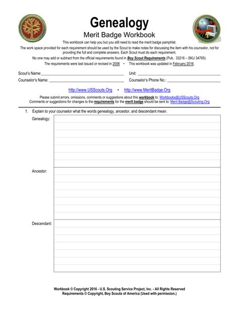 Bsa Merit Badge Worksheet Worksheets Library
