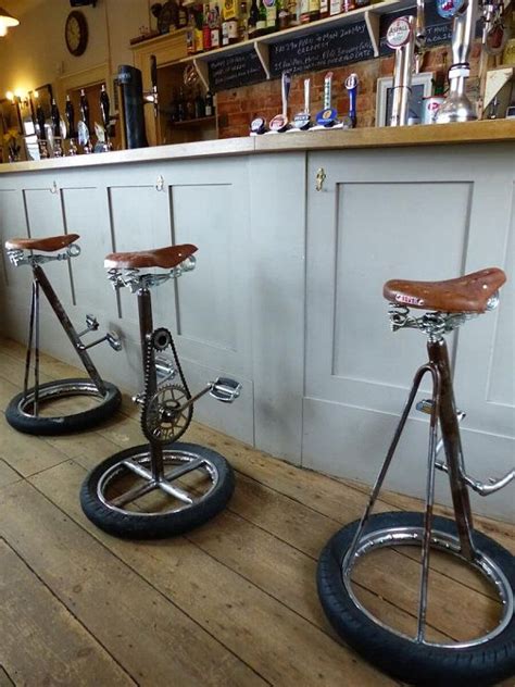 Upcycled Pedal Bike Stools Recycelte Möbel Upcycling Möbel Barmöbel