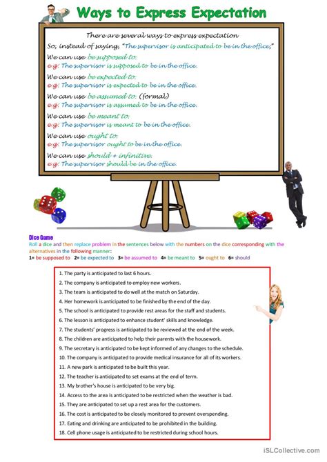 Ways To Express Expectation Sentence… English Esl Worksheets Pdf And Doc