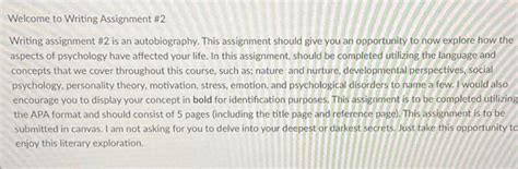 Solved Welcome To Writing Assignment 2 Writing Assignment