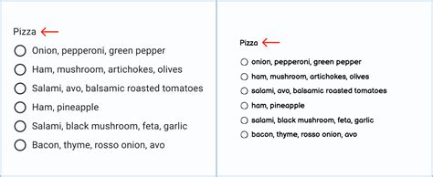 radio button guidelines