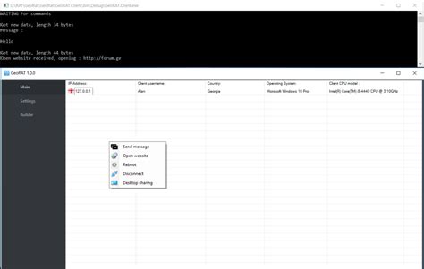 github clevelus georat simple remote administration tool example coded in c