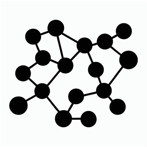 Abstract Network Connection With Black Circles And Lines On White