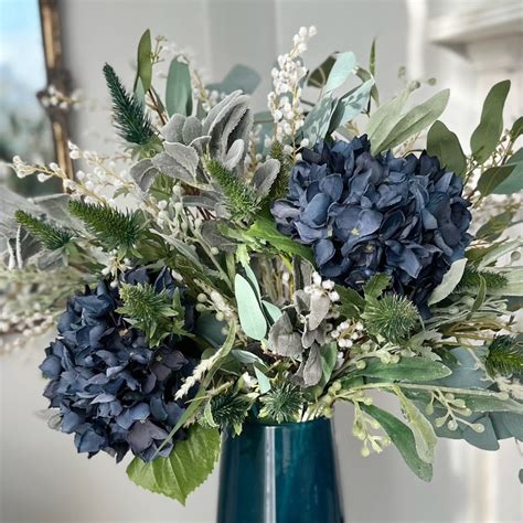 Blue Artificial Flowers Navy Blue Silk Flowers