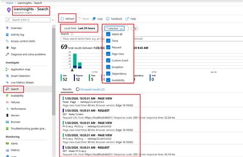 Where Are Located Application Insights Telemetry Logs In Azure Portal Stack Overflow