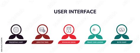 Outline Icons Collection With Infographic Template Linear Icons From
