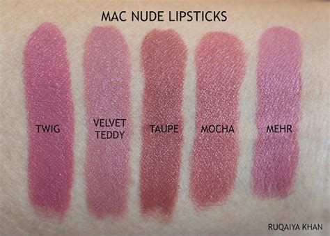 Ruqaiya Khan Best MAC Nude Lipsticks Ft Mehr Mocha Twig Velvet Teddy And Taupe Review And