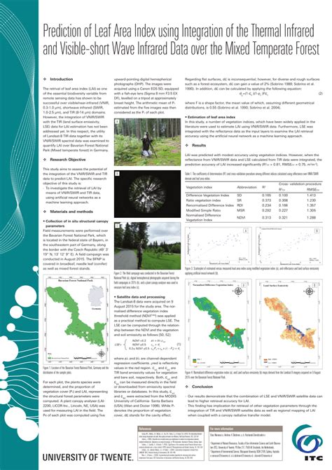 Pdf Prediction Of Leaf Area Index Using Integration Of The Thermal Infrared And Visible Short