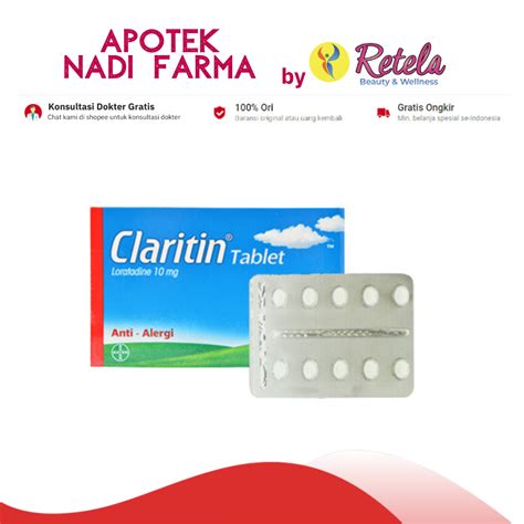 Jual Claritin 10mg 1 Strip 10 Tablet Shopee Indonesia
