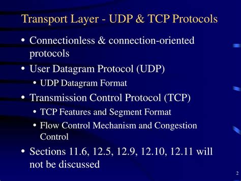 Ppt Transport Layer Udp Tcp Protocols Powerpoint Presentation Id