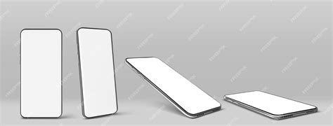 Смартфон с пустым белым экраном векторный реалистичный макет мобильного телефона с пустым
