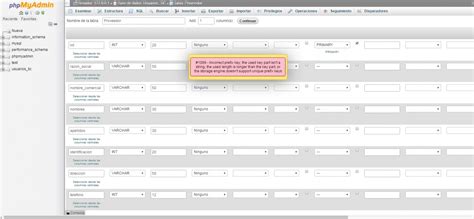 Mysql Problemas Para Crear Tabla Phpmyadmin