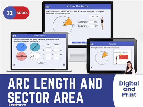 Area Of A Sector Circle Geometry Interactive Maths Lesson Printable Worksheet Teaching