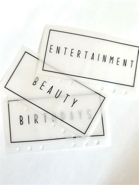 Custom Frosted Budget Binder Envelopes A6 Budget Envelopes Cash