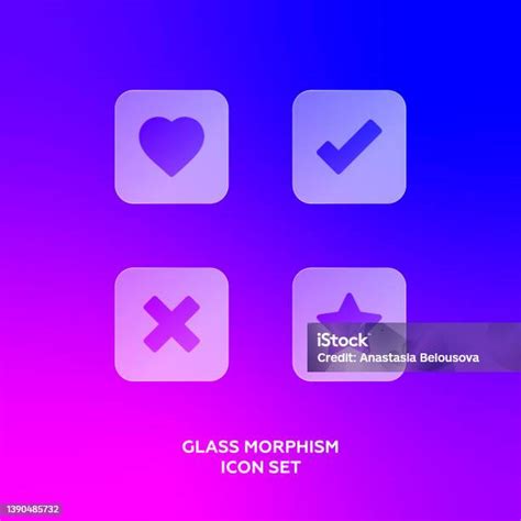 유리 형태 스타일의 웹 버튼 그라디언트 배경의 인터페이스 요소 유리 모피즘 트렌드 효과 0명에 대한 스톡 벡터 아트 및 기타