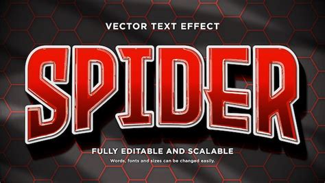 Premium Vector Red Spider Text Effect Editable Vector