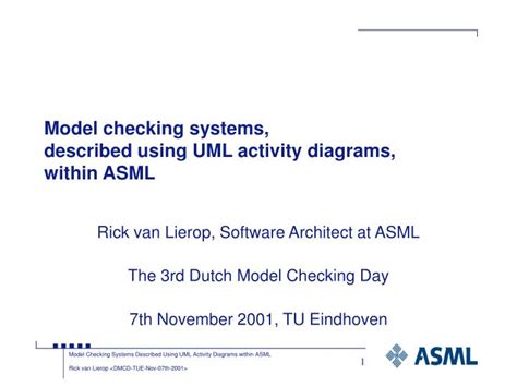 PPT Model Checking Systems Described Using UML Activity Diagrams Within ASML PowerPoint