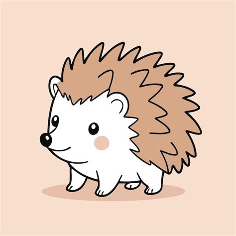 Ilustración Vectorial De Un Erizo Lindo Para Libros Para Niños Pequeños