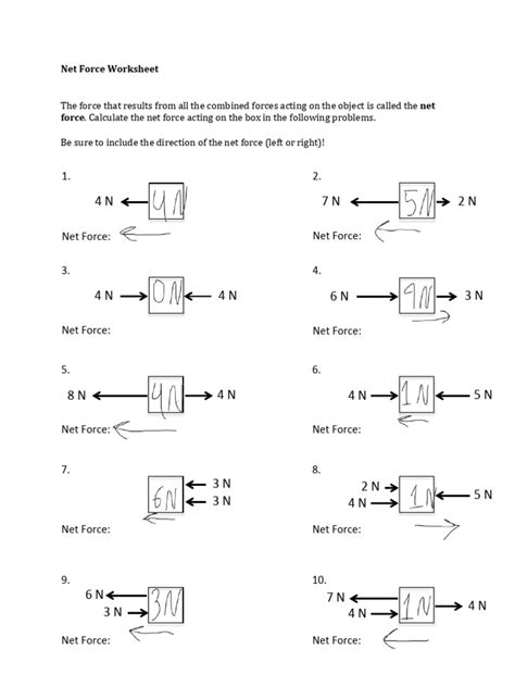 Net Force Practice Ws Pdf