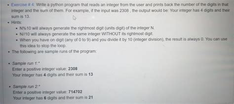 Solved • Exercise 4 Write A Python Program That Reads An