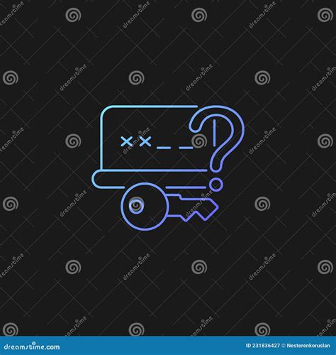 Forgetting Password Gradient Vector Icon For Dark Theme Stock Vector