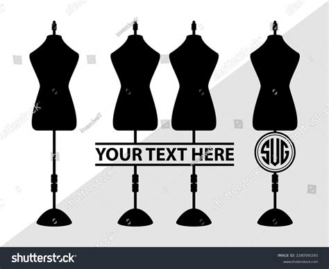 Tailoring Elements Monogram Vector Illustration Silhouette Stock Vector